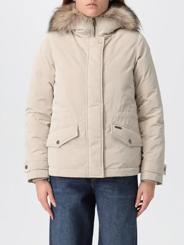 Woolrich Parka With Fur Trim - Beige