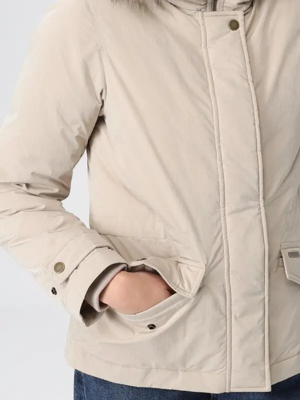 Woolrich Parka With Fur Hood - Beige