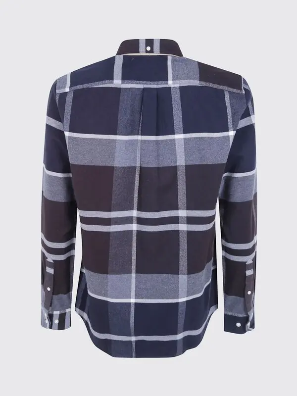 Barbour Check Cotton Long-sleeve Shirt With A Button-down Collar - Blue