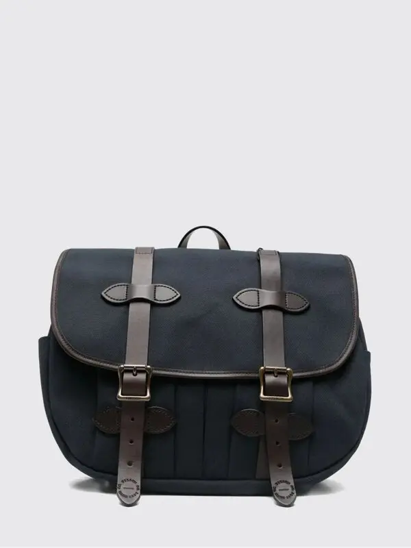 Filson Rugged Twill Cotton And Leather Crossbody Bag - Blue