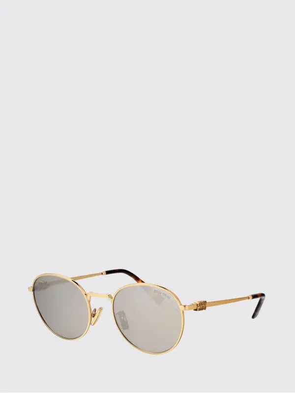 Miu Miu Round Frame Sunglasses - Gold