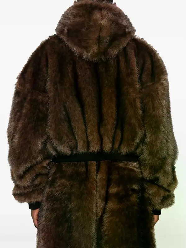 LỰU ĐẠN Hooded Faux-fur Jacket