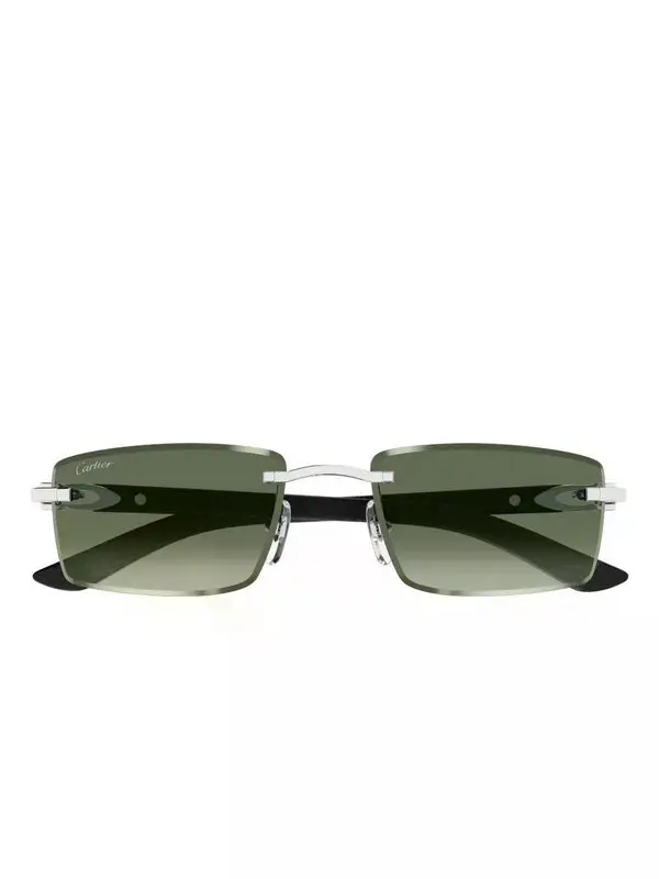 CARTIER Rectangle-frame Sunglasses - Green