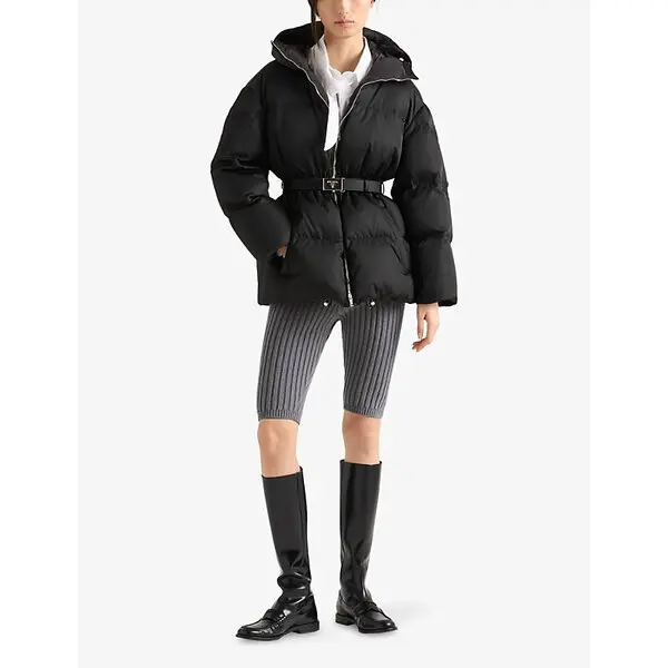 Prada Re-nylon Hooded Shell-down Puffer Jacket