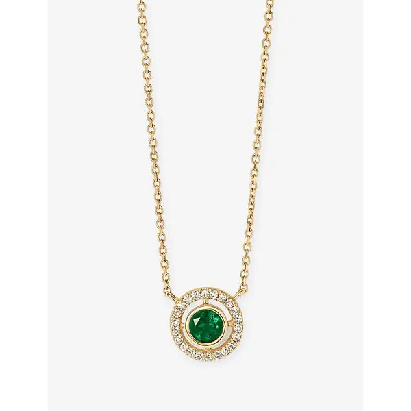 Astley Clarke May Birthstone Emerald And Lab-grown Diamond Pendant Necklace - Yellow Gold