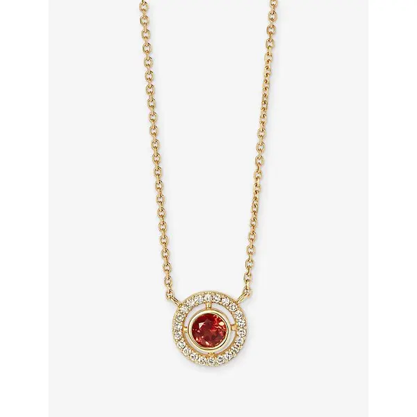 Astley Clarke January Birthstone Garnet And Lab-grown Diamond Pendant Necklace - Yellow Gold