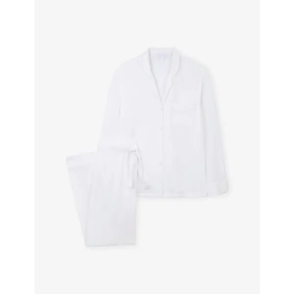 THE WHITE COMPANY Relaxed-fit Stitched-trim Cotton Pyjamas - White