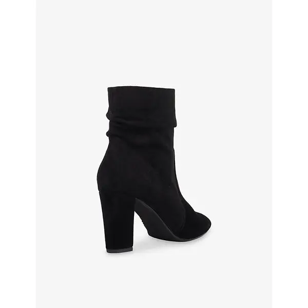 DUNE Ruched Suede Heeled Ankle Boots