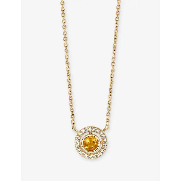 Astley Clarke November Birthstone Citrine And Lab-grown Diamond Pendant Necklace - Yellow Gold
