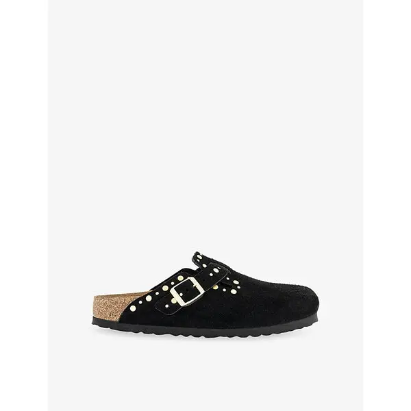 BIRKENSTOCK Boston Stud-embellished Suede Clogs