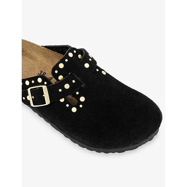 BIRKENSTOCK Boston Stud-embellished Suede Clogs