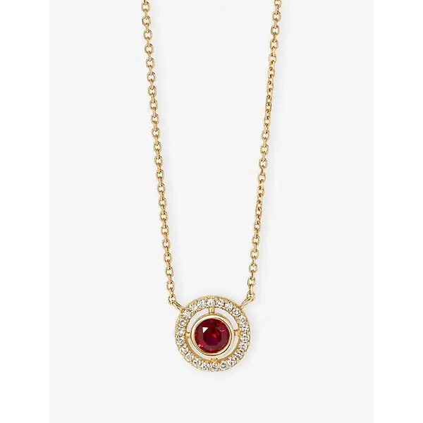 Astley Clarke July Birthstone Ruby And Lab-grown Diamond Pendant Necklace - Yellow Gold