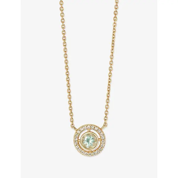 Astley Clarke 14ct Aquamarine And Lab-grown Diamond Pendant Necklace - Yellow Gold
