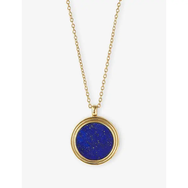 Astley Clarke Stilla Lapis Locket Necklace - Yellow Gold Vermeil