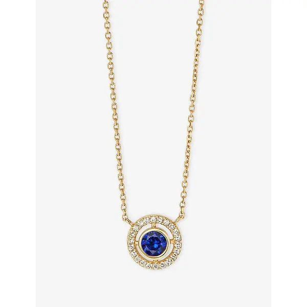 Astley Clarke September Birthstone Sapphire And Lab-grown Diamond Pendant Necklace - Yellow Gold