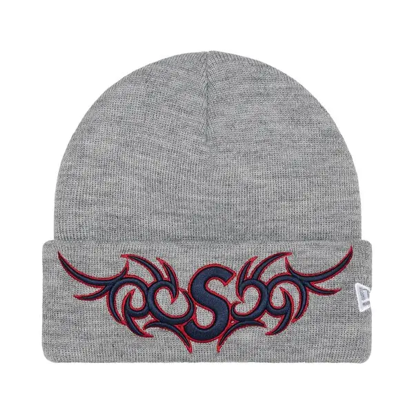 Supreme New Era Tribal S Logo Beanie - Grey