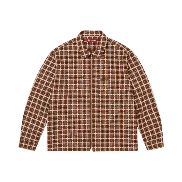 Supreme Metallic Plaid Zip Up Shirt