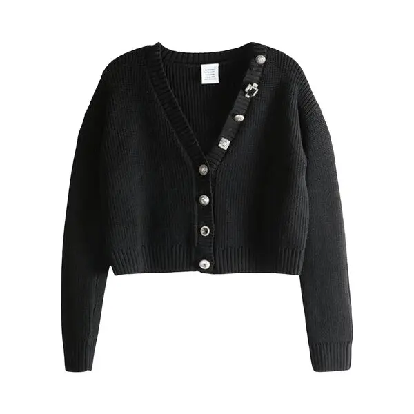 Vetements Fancy Button Mini Cardigan