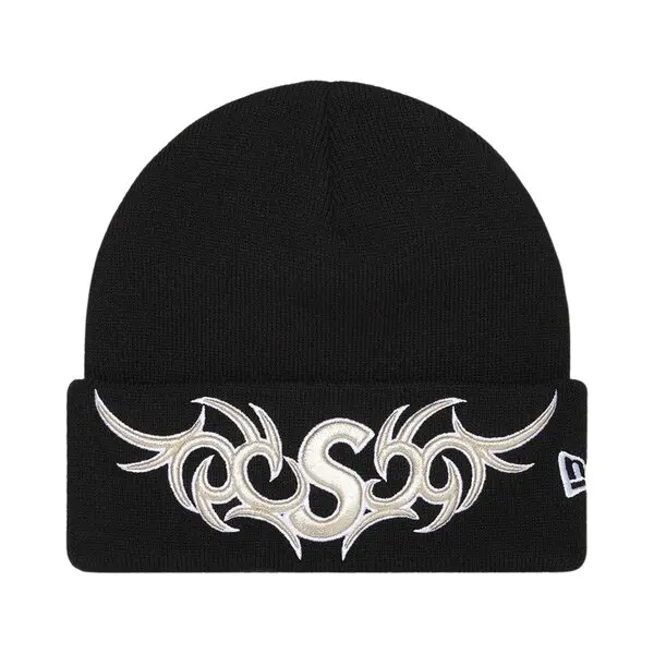 Supreme New Era Tribal S Logo Beanie - Black