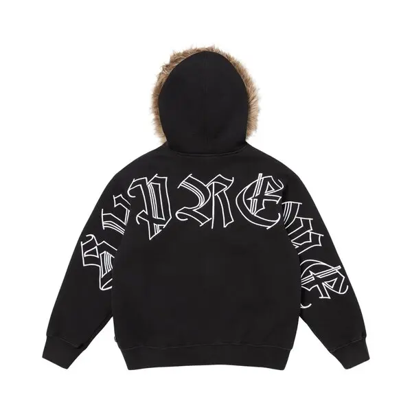 【超美品】シュプリーム フォー ファー パーカー ブラック Supreme Faux Fur Zip Up Hooded