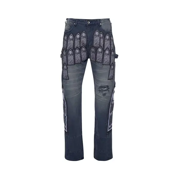 WHO DECIDES WAR BY EV BRAVADO Patched Arch Embroidered Pant