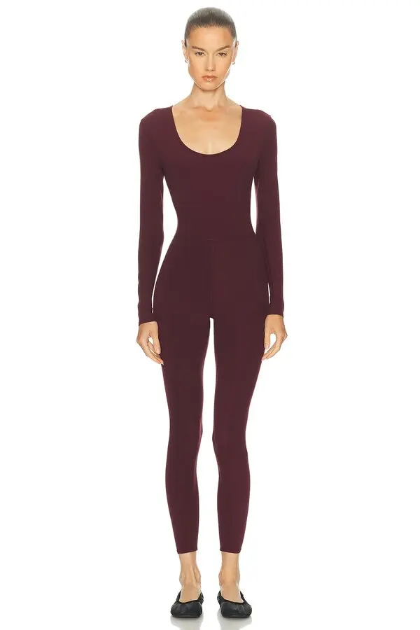 Splits59 Chloe Air Weight Jumpsuit - Dark Cherry