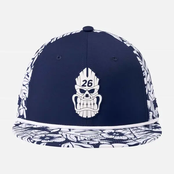 PXG Darkness Tiki Skull Flat Bill Cap - Navy