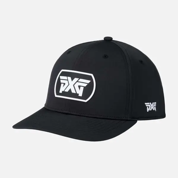 PXG 6-panel Low Crown Dog Tag Snapback Cap - Black/white