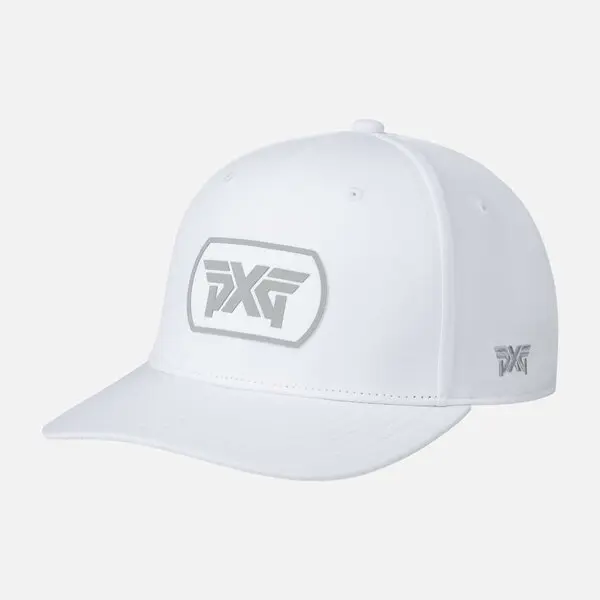 PXG 6-panel Low Crown Dog Tag Snapback Cap - White/grey