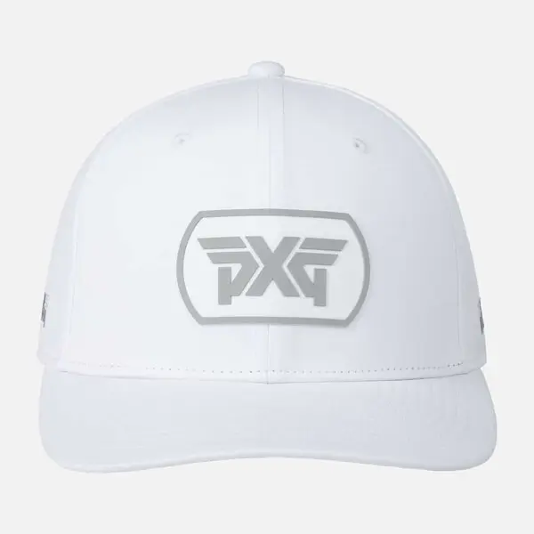 PXG 6-panel Low Crown Dog Tag Snapback Cap - White/grey