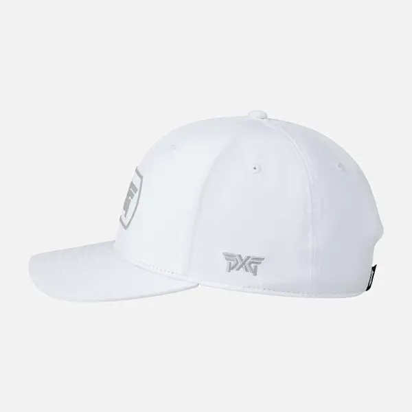 PXG 6-panel Low Crown Dog Tag Snapback Cap - White/grey