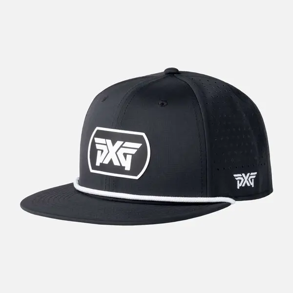 PXG Dog Tag 6-panel High Crown Snapback Cap - Black/white