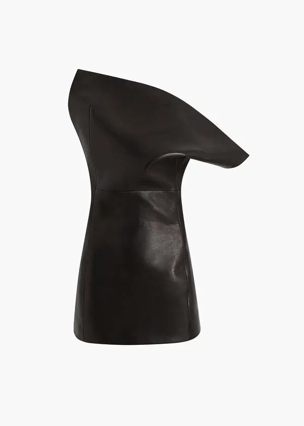 Khaite Corinne Leather Top - Black