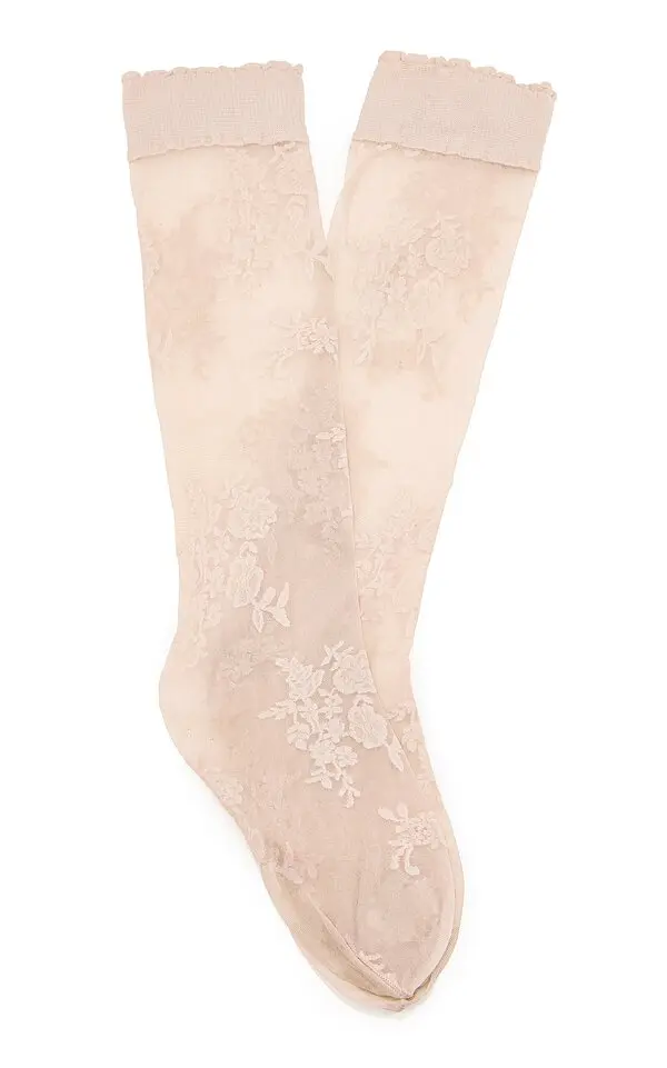 Valentino Garavani Sheer Lace Socks - Neutral