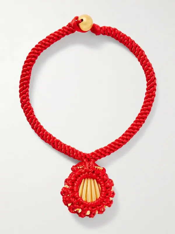 JULIETTA Ina Gold-plated Cord Necklace - Red