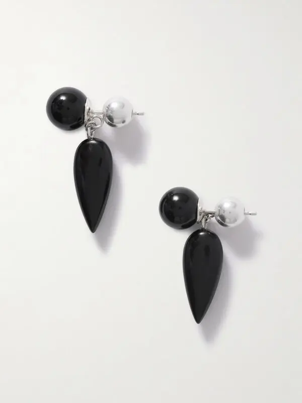 SOPHIE BUHAI Tiny Phoenician Onyx Drop Earrings - Black