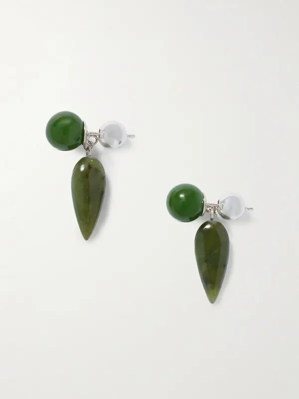SOPHIE BUHAI Tiny Phoenician And Silver Earrings - Green
