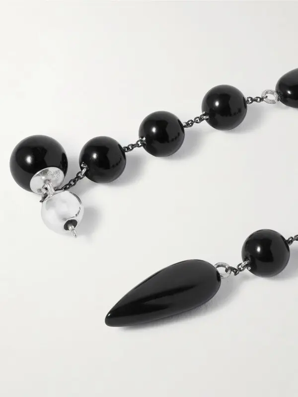 SOPHIE BUHAI Small Phoenician Silver And Onyx Earrings