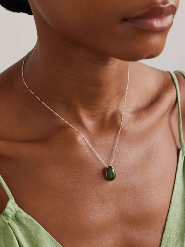 SOPHIE BUHAI Tiny Egg Pendant Necklace - Jade
