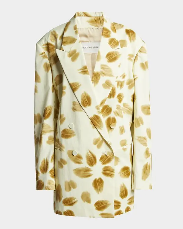 Dries Van Noten Blessy Oversized Double-breasted Jacket - Ltyllw