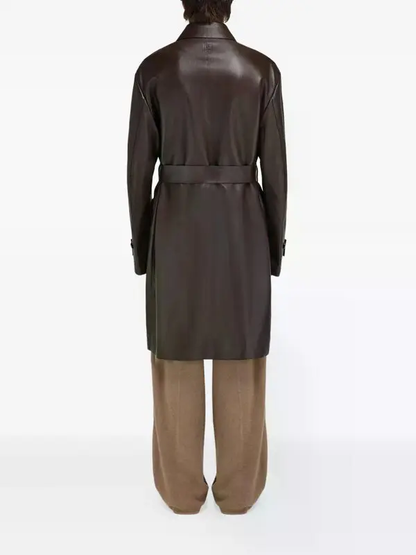 FERRAGAMO Belted Deerskin Duster Coat