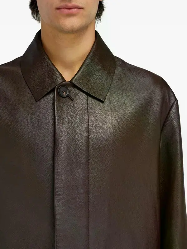 FERRAGAMO Belted Deerskin Duster Coat