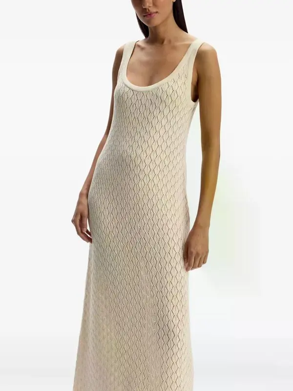 12 STOREEZ Pointelle-knit Scoop-neck Maxi Dress