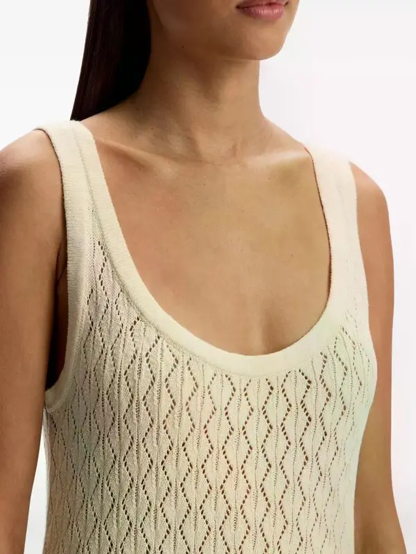 12 STOREEZ Pointelle-knit Scoop-neck Maxi Dress