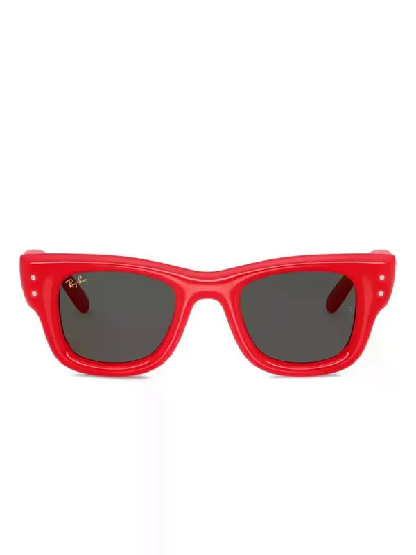 Ray-ban Crystal Embellished Square Sunglasses - Red