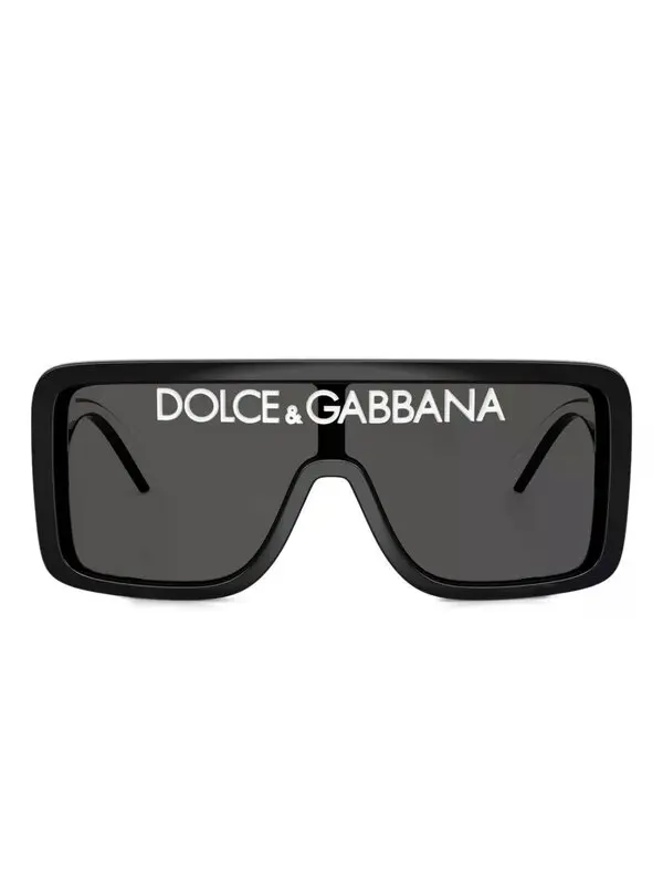 Dolce & Gabbana Logo-detail Square-frame Sunglasses - Black