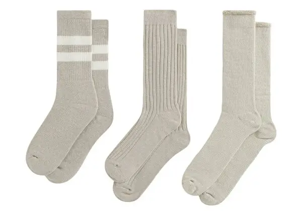 Kith Three Pack Mixed Cotton Crew Socks - Carabiner Heather