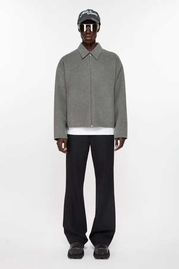 Acne Studios Wool Zip-up Jacket - Grey Melange
