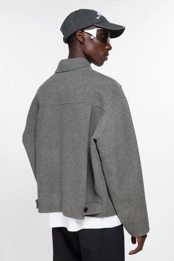 Acne Studios Wool Zip-up Jacket - Grey Melange