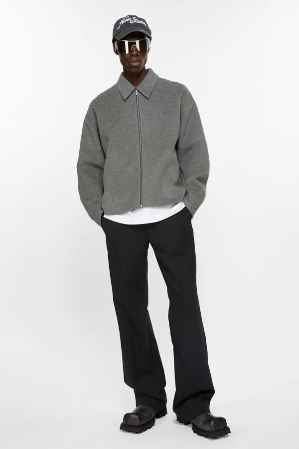 Acne Studios Wool Zip-up Jacket - Grey Melange
